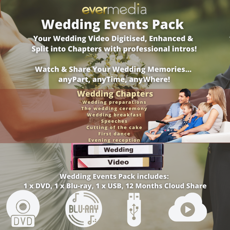 Wedding Events Pack - Video Tape to MP4, up to 7 Chapters - Upscaled to ...